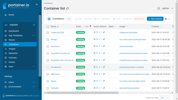 Portainer CE - ASUSTOR NAS