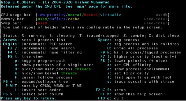 htop 3 - ASUSTOR NAS