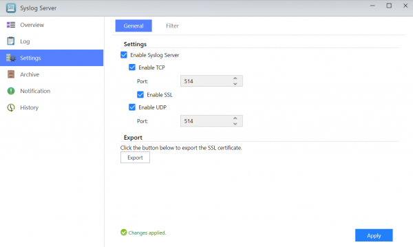 Syslog Server - ASUSTOR NAS