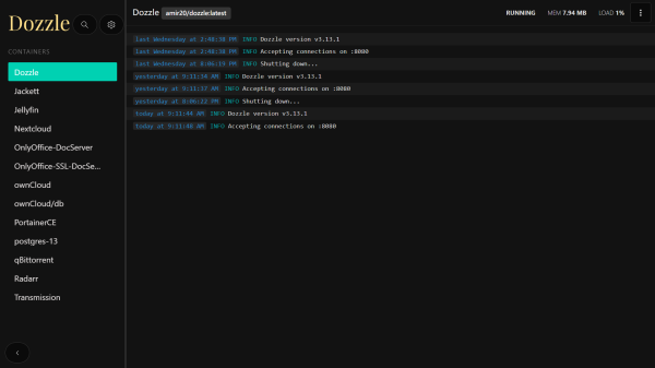 Dozzle - ASUSTOR NAS